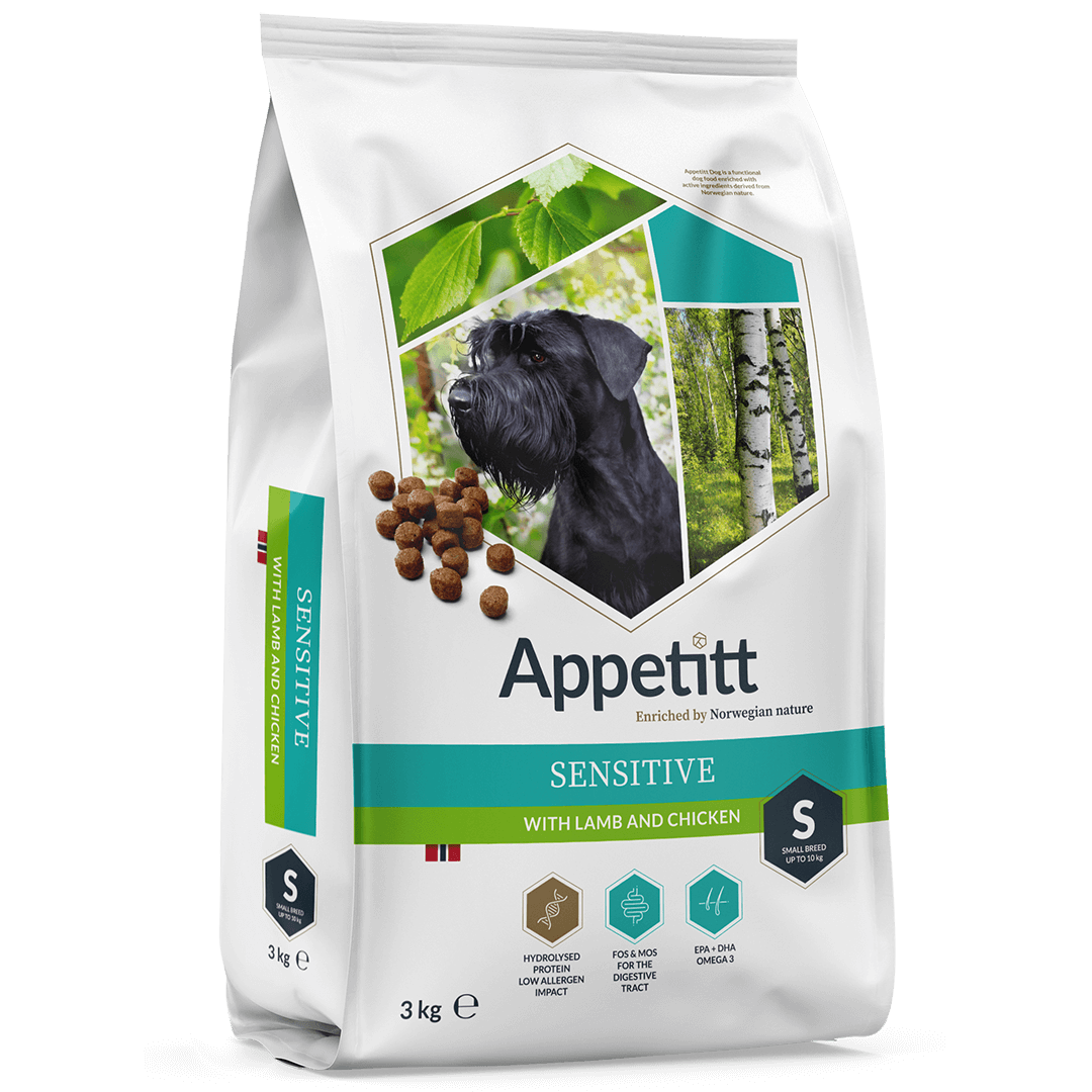 Appetitt Sensitive with Lamb, Small Breed, 3 kg hundfoder - Appetitt